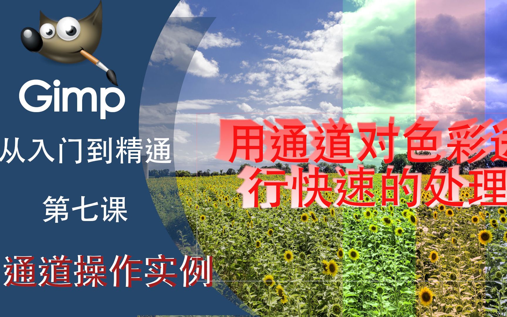 gimp2.10入门第七课:强大的通道功能,【通道应用实例】,用通道对色彩...