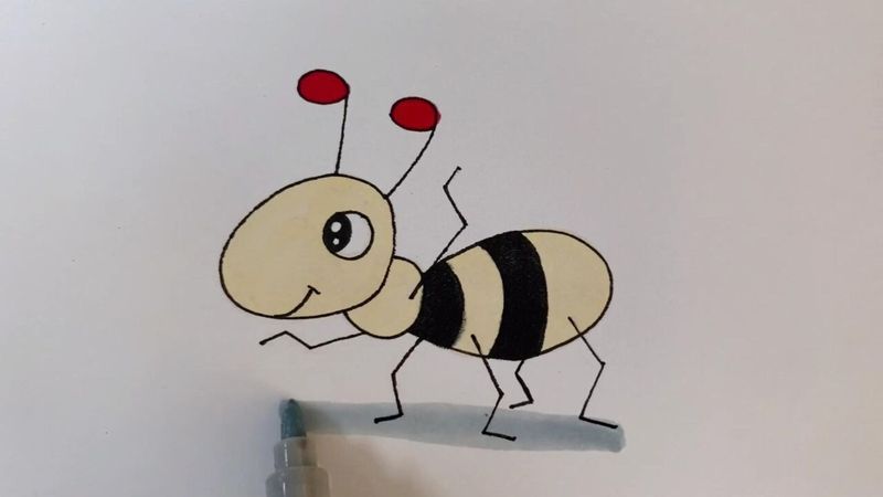 可爱的小蚂蚁画法
