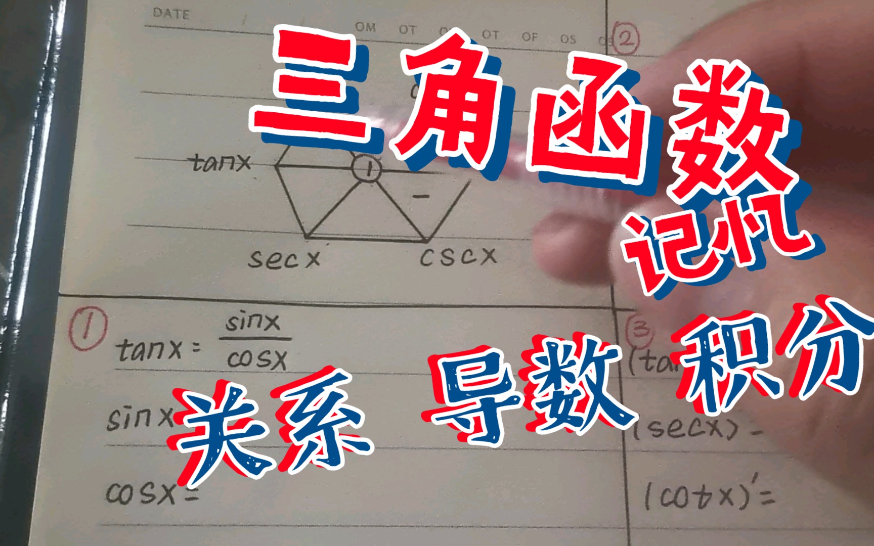 【干货!】三角函数关系,导数,积分巧记忆,趁别人还没发现快来快来!