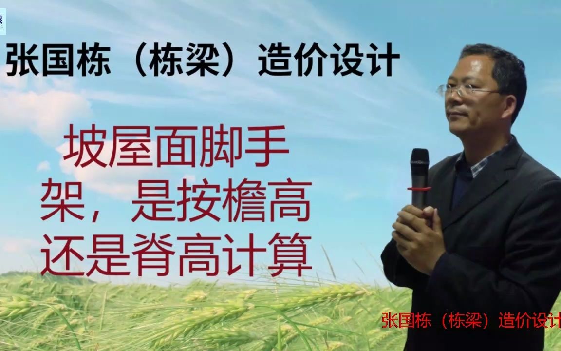 张国栋(栋梁)造价设计:坡屋面脚手架是按檐高还是脊高计算