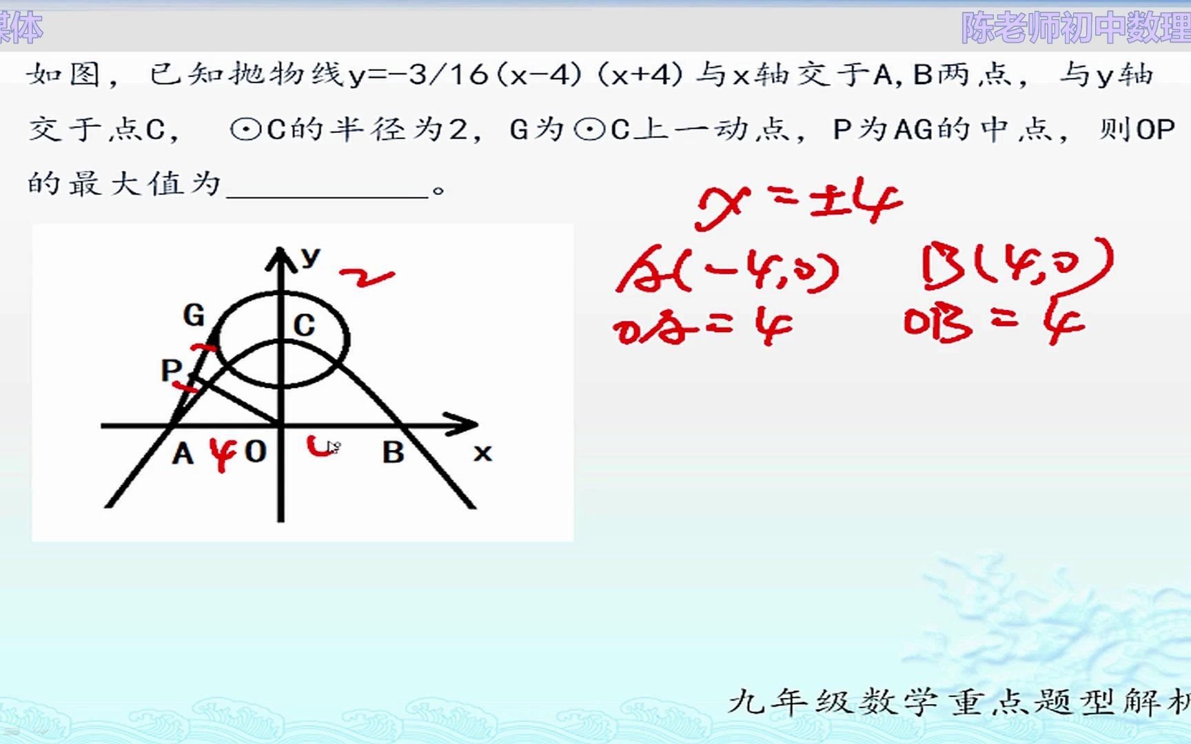 九年级数学题精讲:二次函数的最值题不会求?利用圆的性质口算出结果