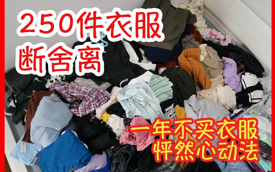 转闲置|大型衣服断舍离,处理掉69件衣服!一年不买衣服计划 |怦然心动...
