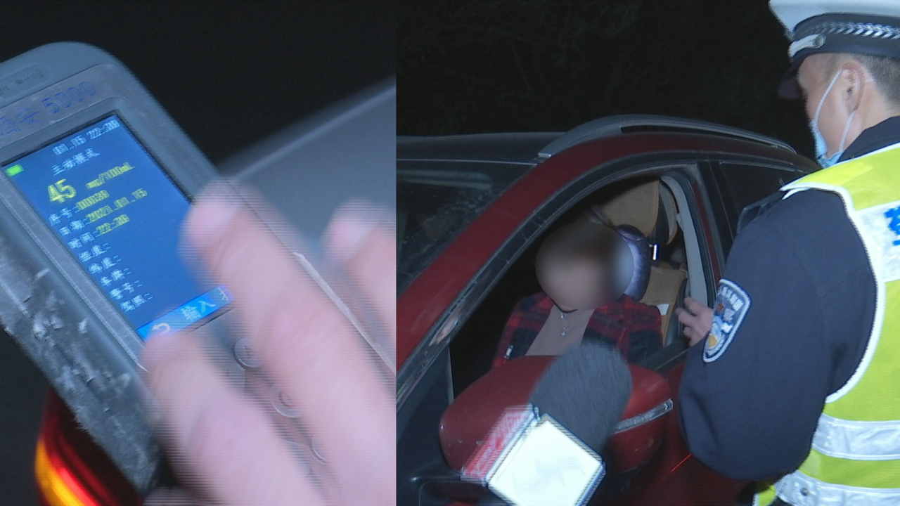 高速交警开展夜间执法行动,一司机酒驾遇查突然停车,被查!