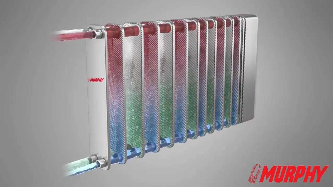 【MURPHY摩菲热能—钎焊板式换热器3D动画、制造工艺、翅片管...
