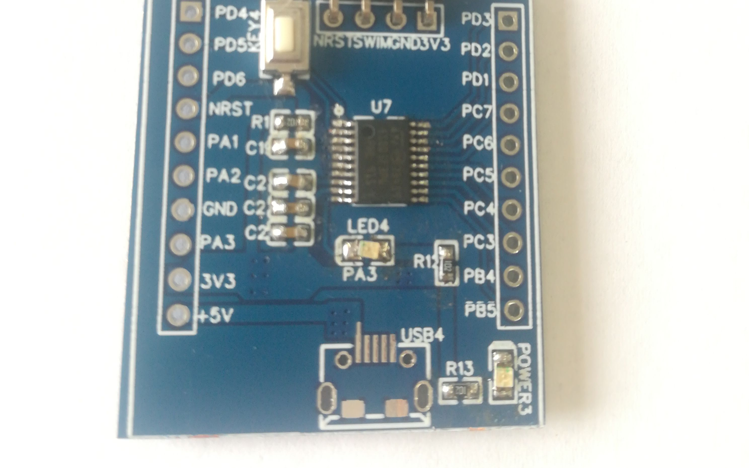 【STM8S003F3P6】STM8单片机最小系统板、焊接成果,演示呼吸灯
