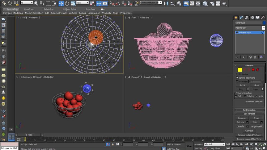 雷老师用第一种方法教你们制作3dmax红彤彤透人的苹果,来制作吧