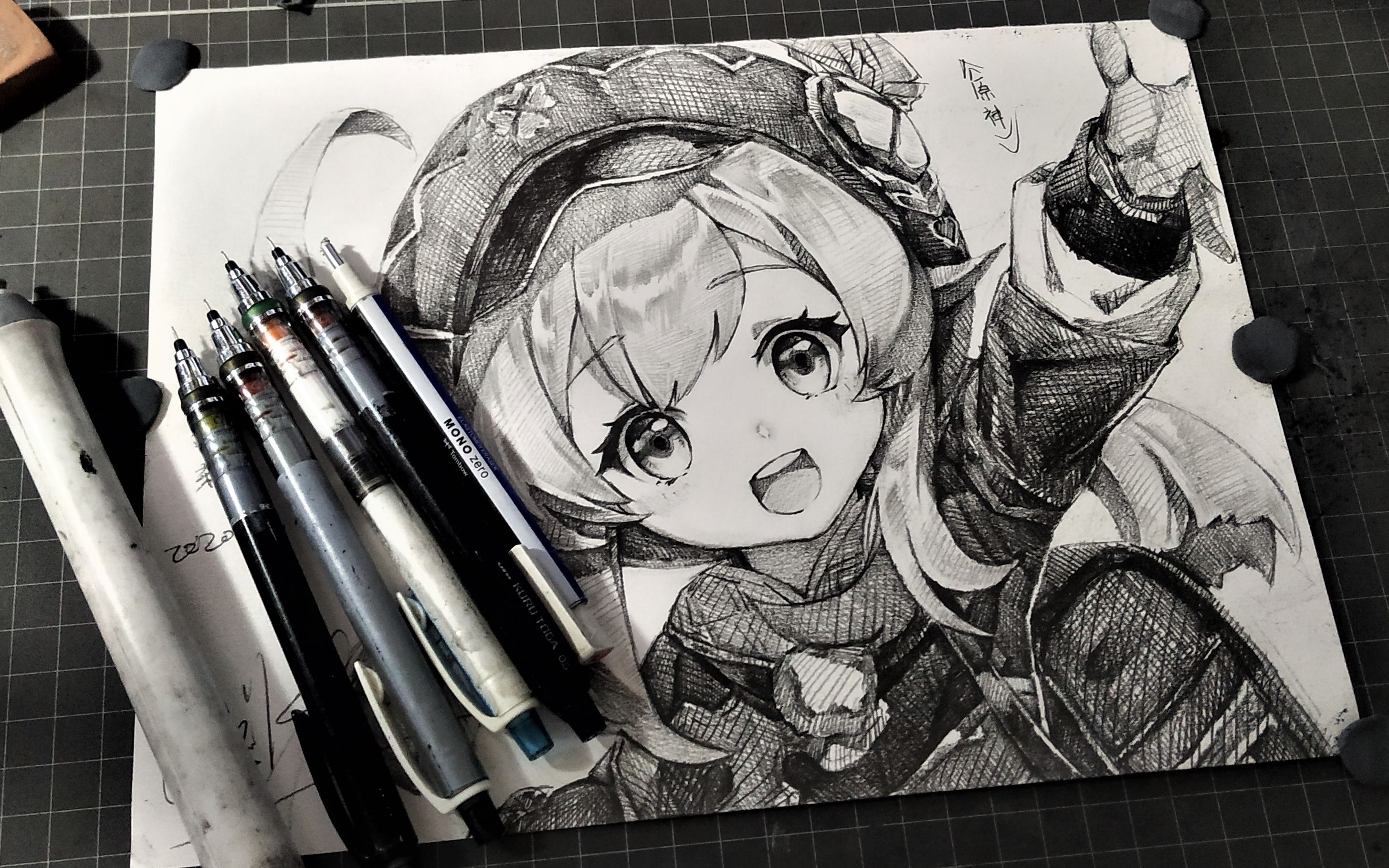 ...教你画一只可爱的可莉!《全程上色实况无加速》无加速绘画过程,仅...