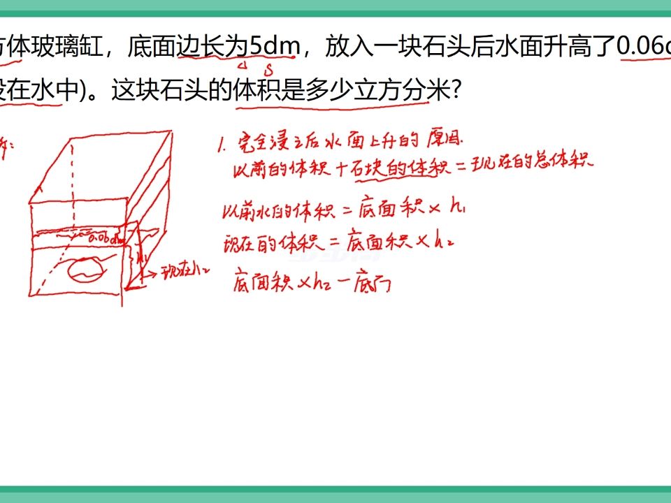 五年级必考题:排水法求体积