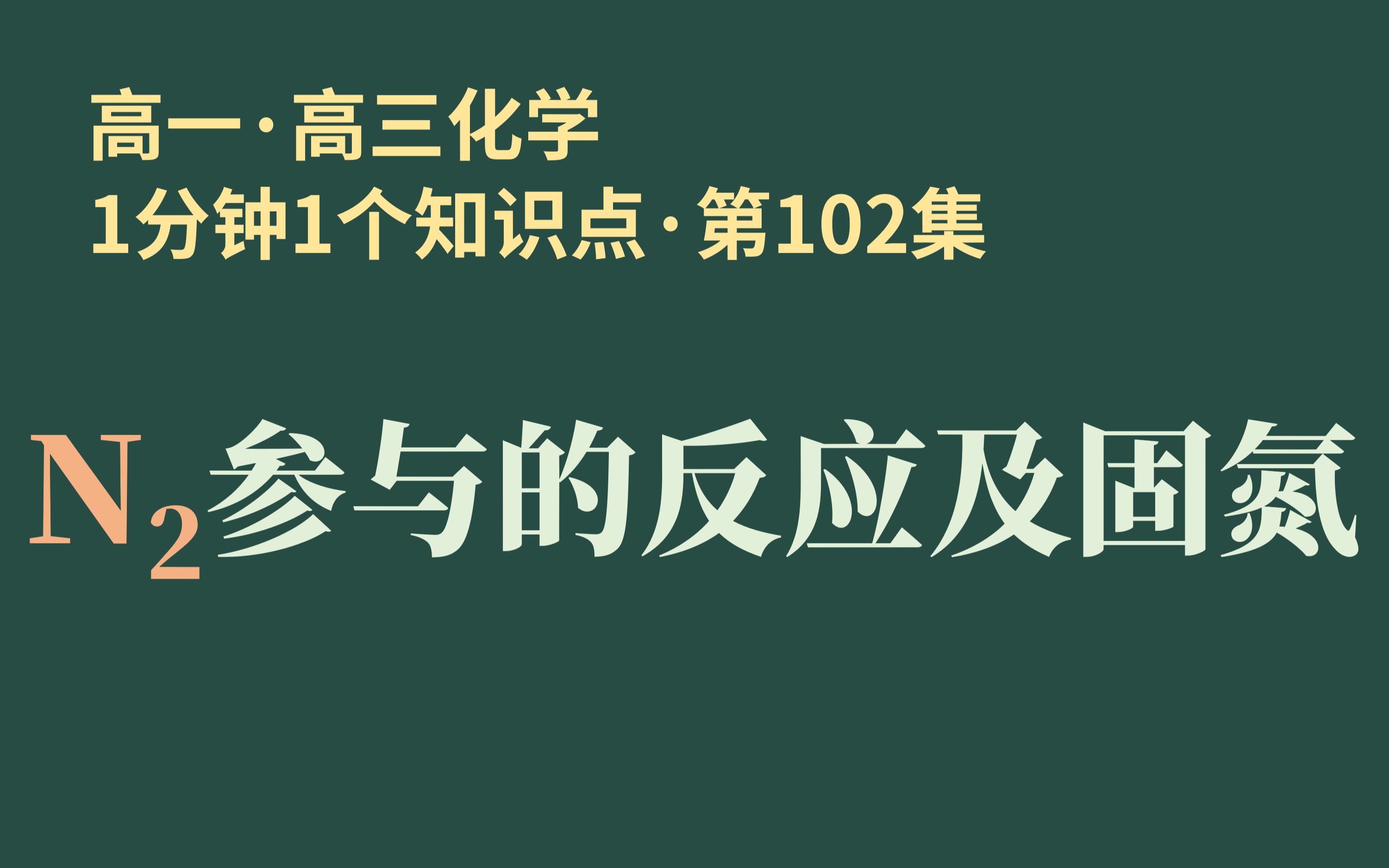 [1分钟1个知识点] 第102集 氮气参与的反应及固氮 | “雷雨肥庄稼”是...