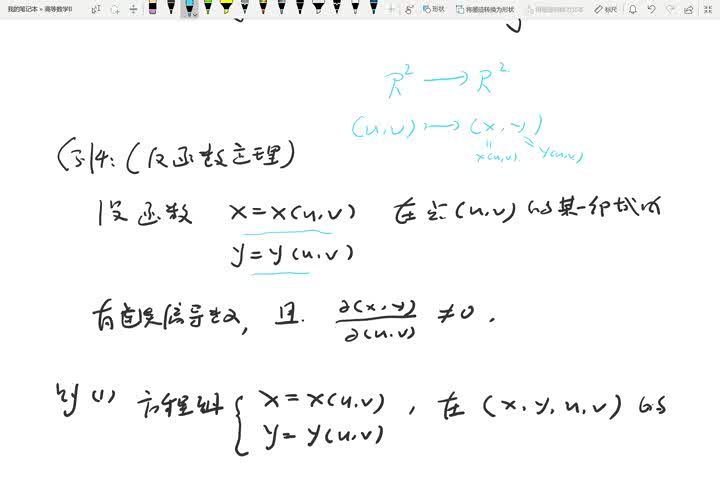 反函数定理——高等数学 多元微分学 第五节 隐函数定理(5)