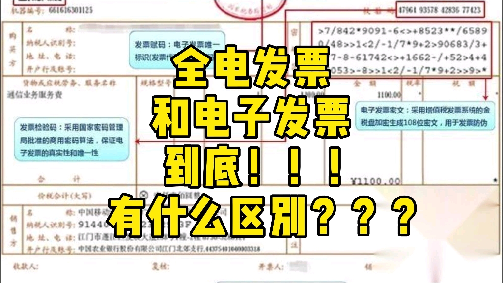 全电发票和电子发票有什么区别?