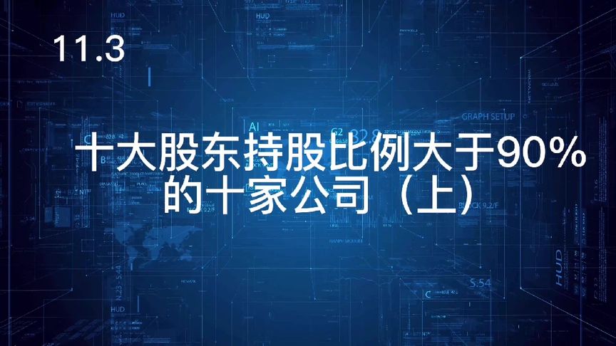 十大股东持股比例大于90%的十家公司(上)
