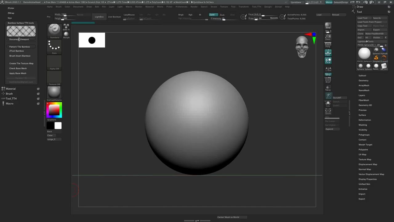 Zplugin Bamboo Surface TTH tools Demo