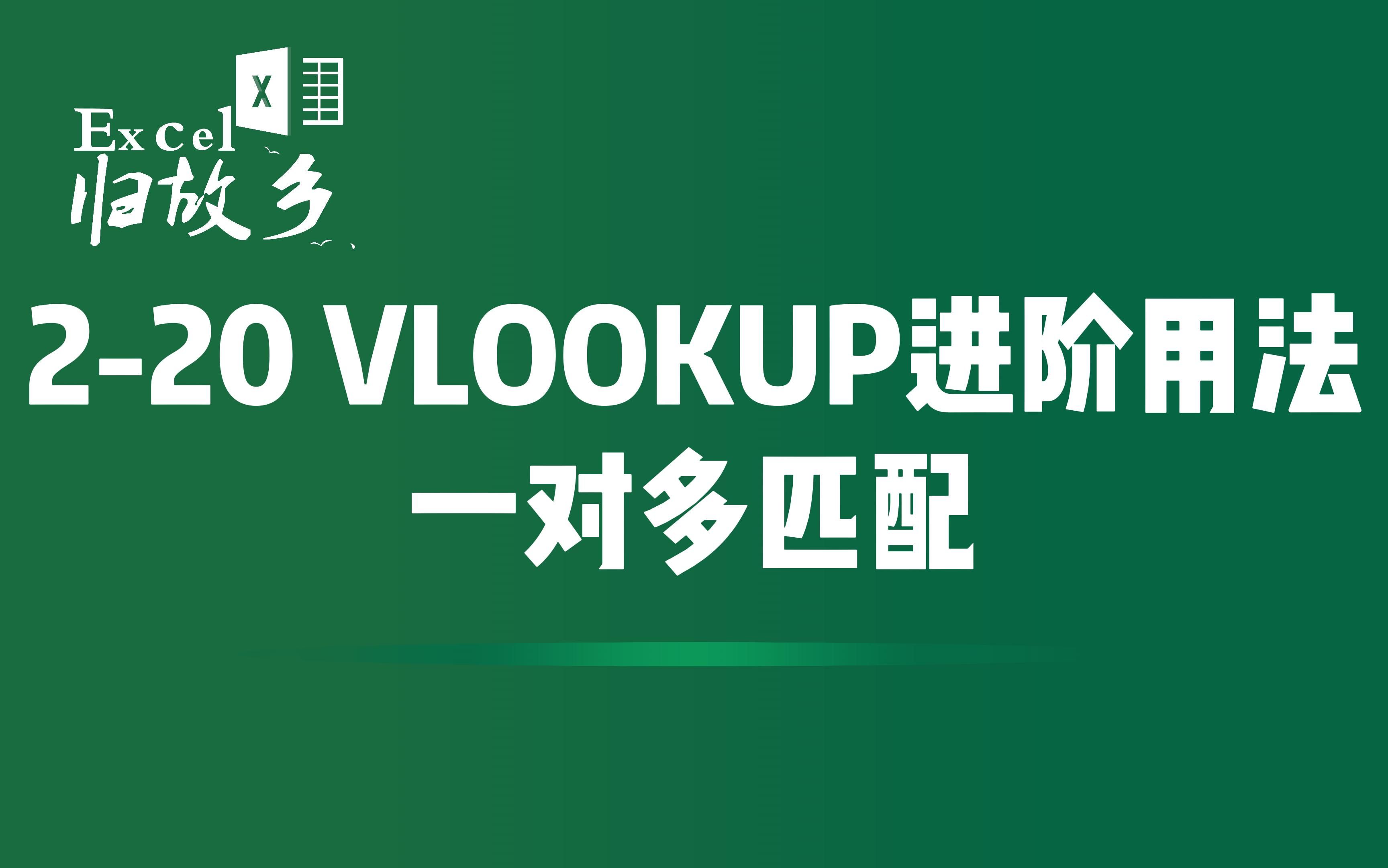 2-20 VLOOKUP函数进阶用法,一对多查找匹配