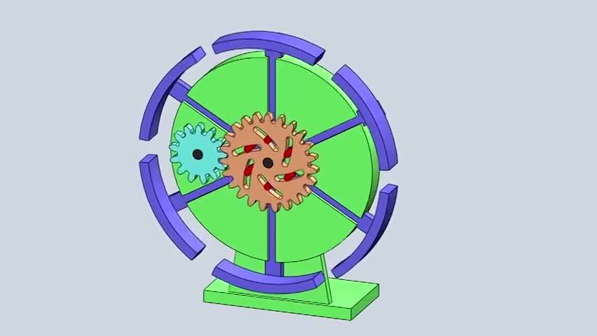 可变直径皮带轮的齿轮凸轮机构