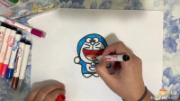 小嘉简笔画小课堂:画一个可爱的哆啦A梦,快来学学吧