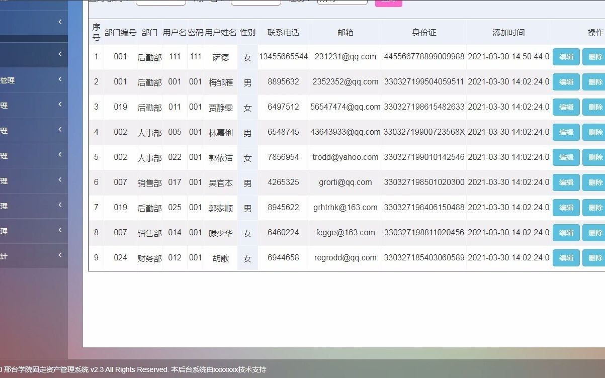 Spring+Spring MVC+MyBatis的邢台学院固定资产管理系统—毕业设计