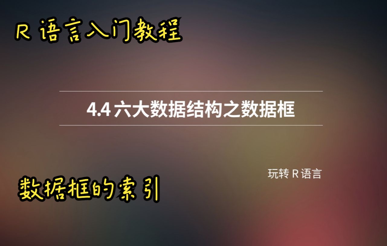 4.4 R 语言入门教程 | 数据框 (中)