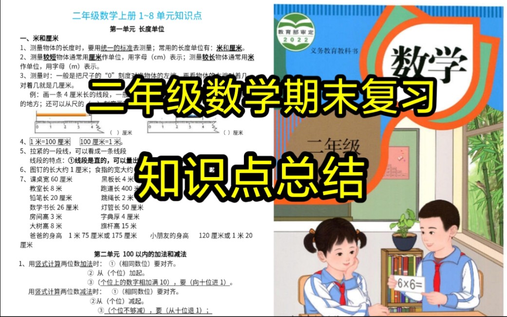 二年级数学上册期末复习知识点总结