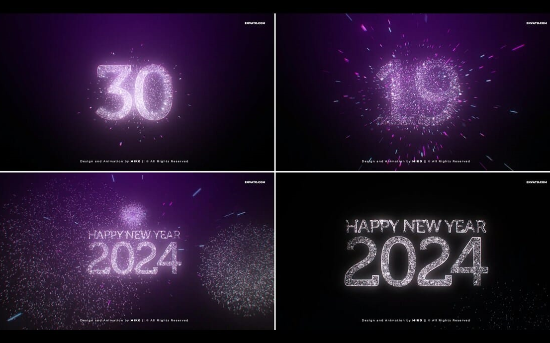 AE模板-2024新年倒计时 年会倒计时 元旦倒计时 冬季倒计时 圣诞节倒...