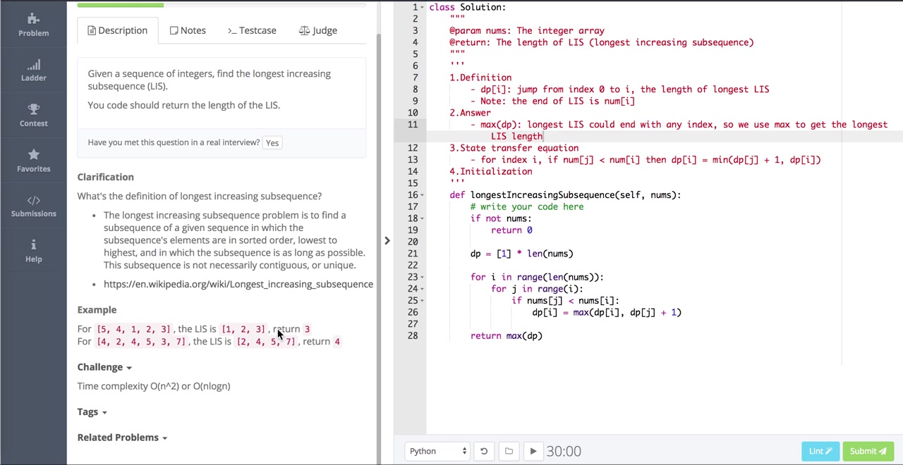 LintCode - Dynamic Programming 76/109/110/111/114/115/611/630