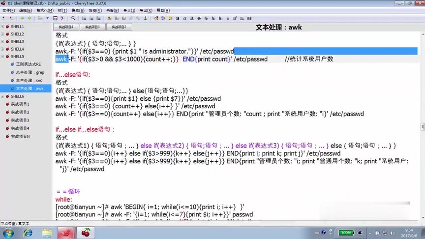 Shell脚本教程:第76讲,Awk脚本编程 If While For