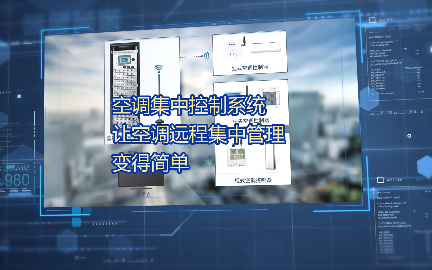 ...采用LORA无线通讯,连接多台空调的控制器,实现空调远程集中管理。