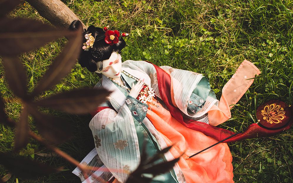 BJD娃娃古装全盘假发如何打理佩戴以及展示