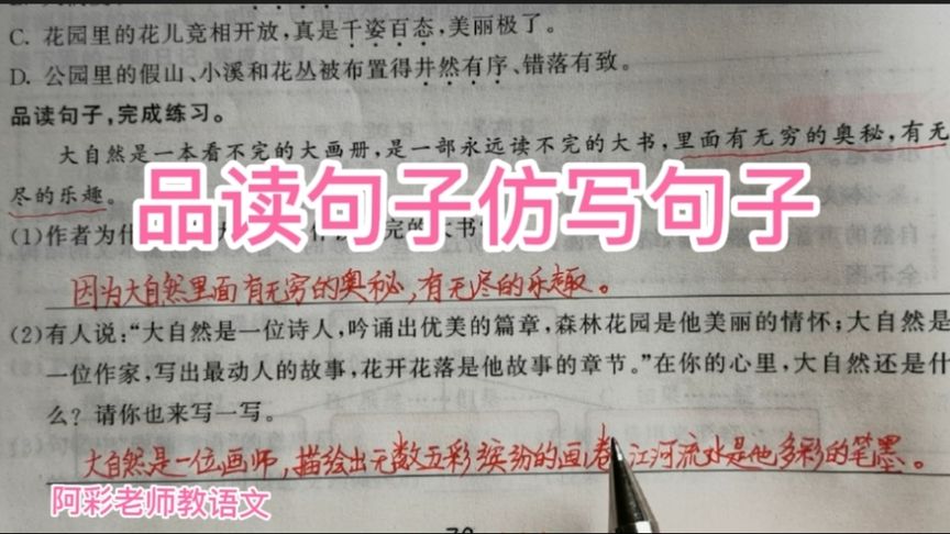 三上阅读训练,品读句子有意思,仿写句子更高级