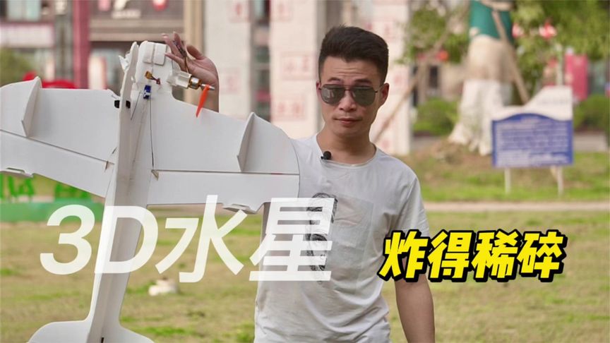 二次飞行,竟然挂到树上!自制水星3D航模飞机