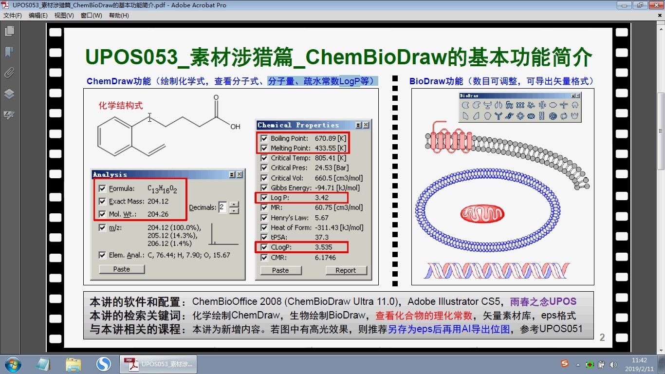 UPOS053_素材涉猎篇_ChemBioDraw的基本功能简介