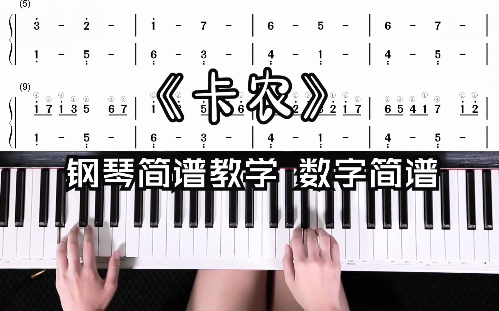 《卡农》 钢琴简谱教学 数字简谱