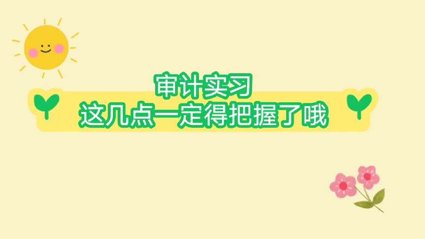 审计实习,这几点一定把握住了哦