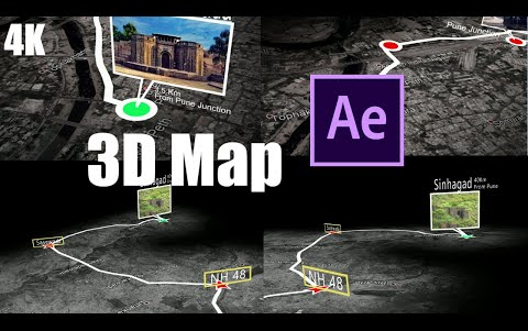 【AE教程|油管搬运|MG动画】道路路线地图动画效果