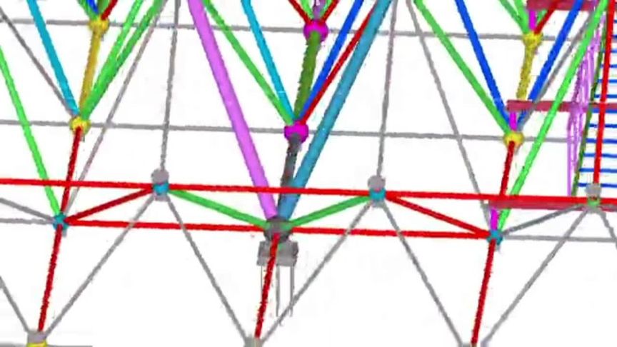 网架带马道和维护结构体系的详图深化#网架 #钢结构 #bim