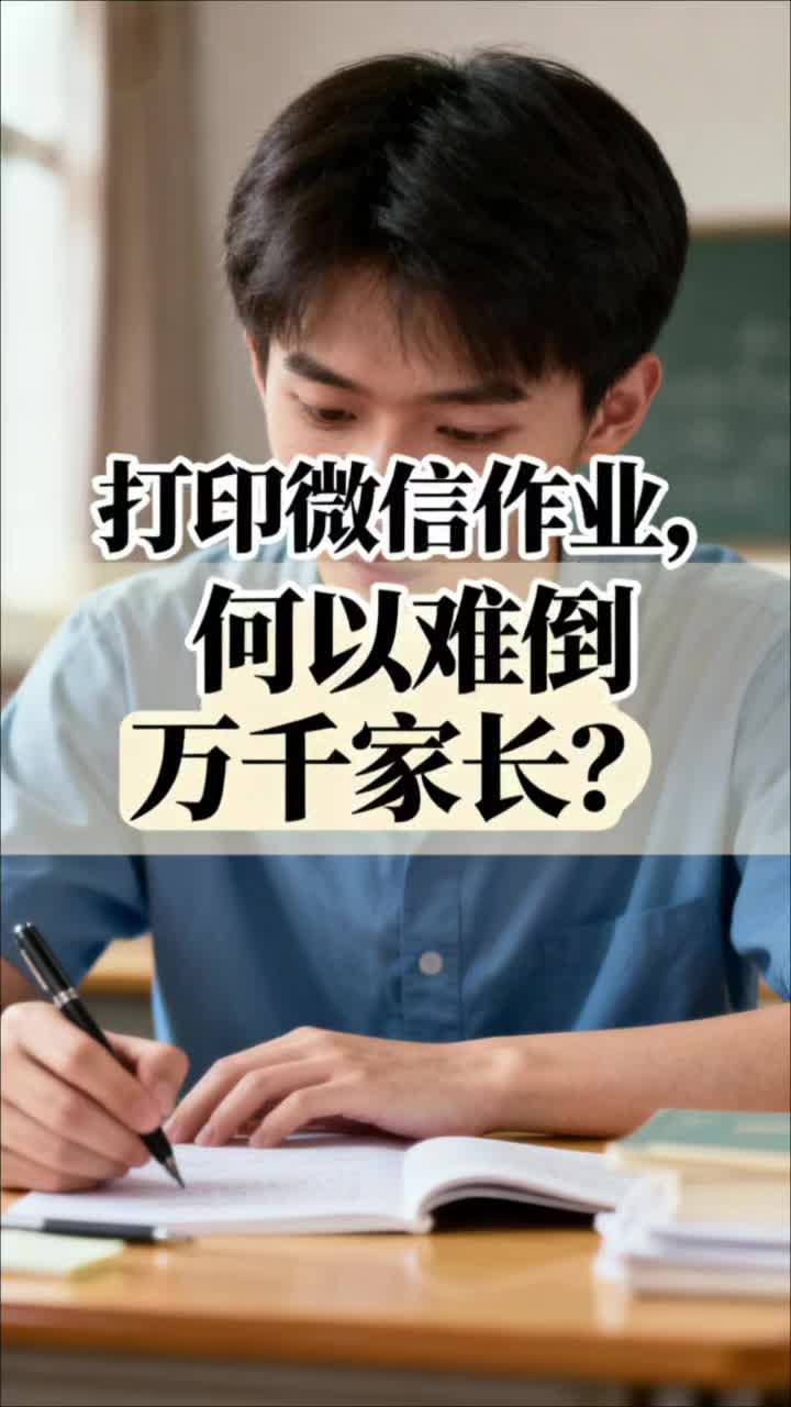 打印微信作业,何以难倒万千家长? 尽管“双减”政策持续推进,但不少...