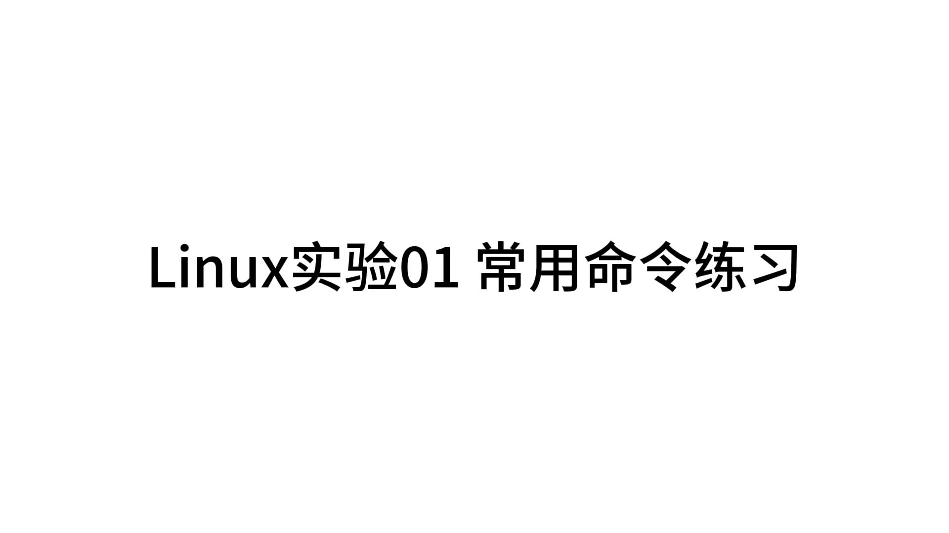 Linux实验01 常用命令练习