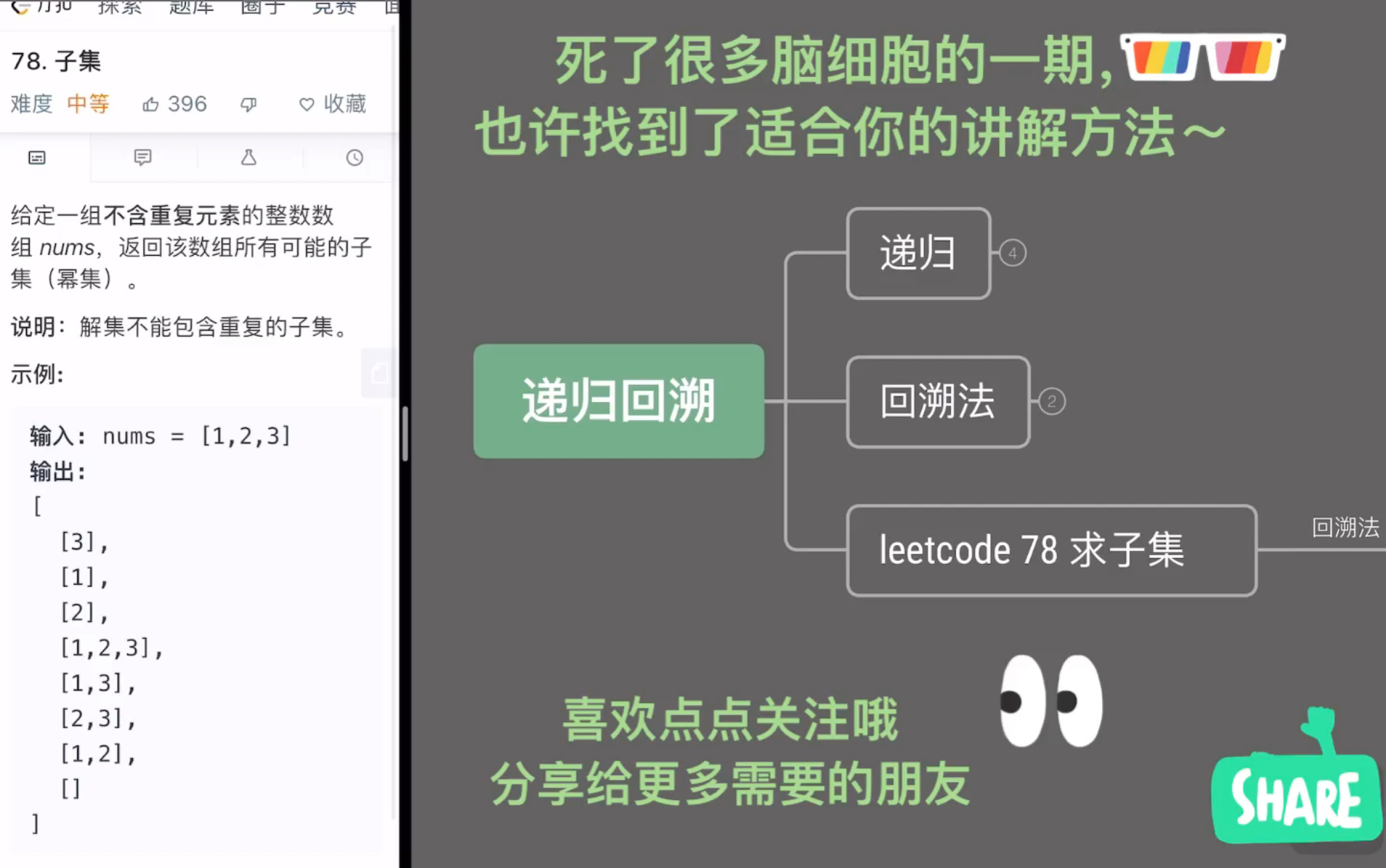 ...78题 求子集上 递归 回溯法 百度/腾讯/阿里笔试编程刷题 C++编程...