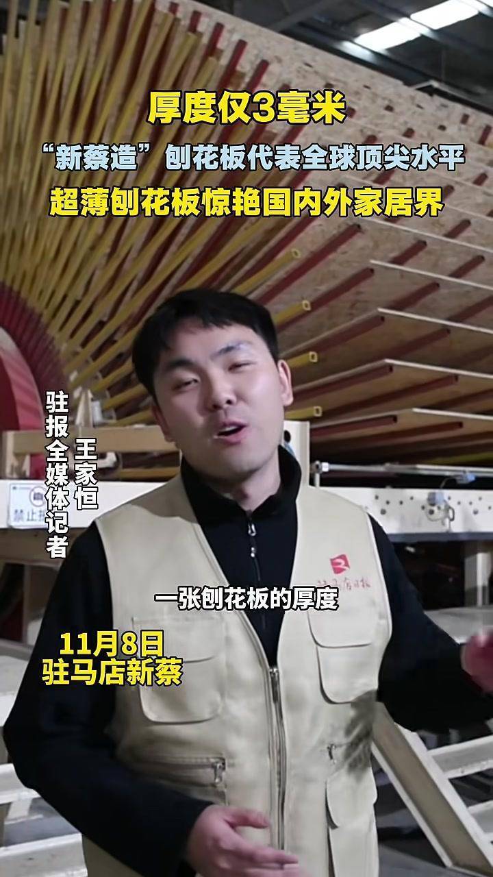 厚度仅3毫米,"新蔡造"刨花板代表全球顶尖水平(驻报全媒体记者弓华静王家恒剪辑董凡)#新蔡#刨花板