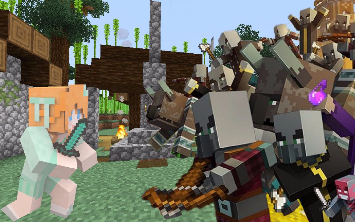 【大橙子】在我的世界同时触发两波村庄袭击会怎样?