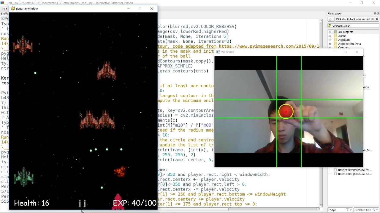 【Pygame+OpenCV】用红色小球控制的雷电类游戏!
