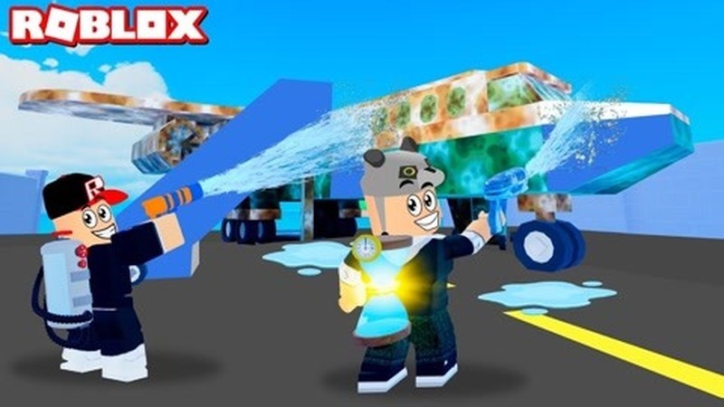 ROBLOX清洗模拟器:清洗军用飞机和卡车,累到爬不起来!灰狼