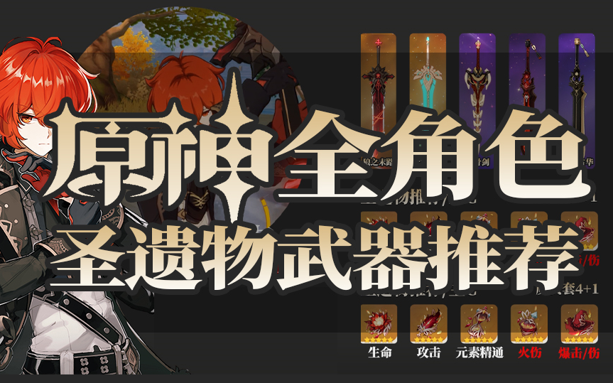 【原神】全角色圣遗物武器推荐 萌新入坑收藏必看!