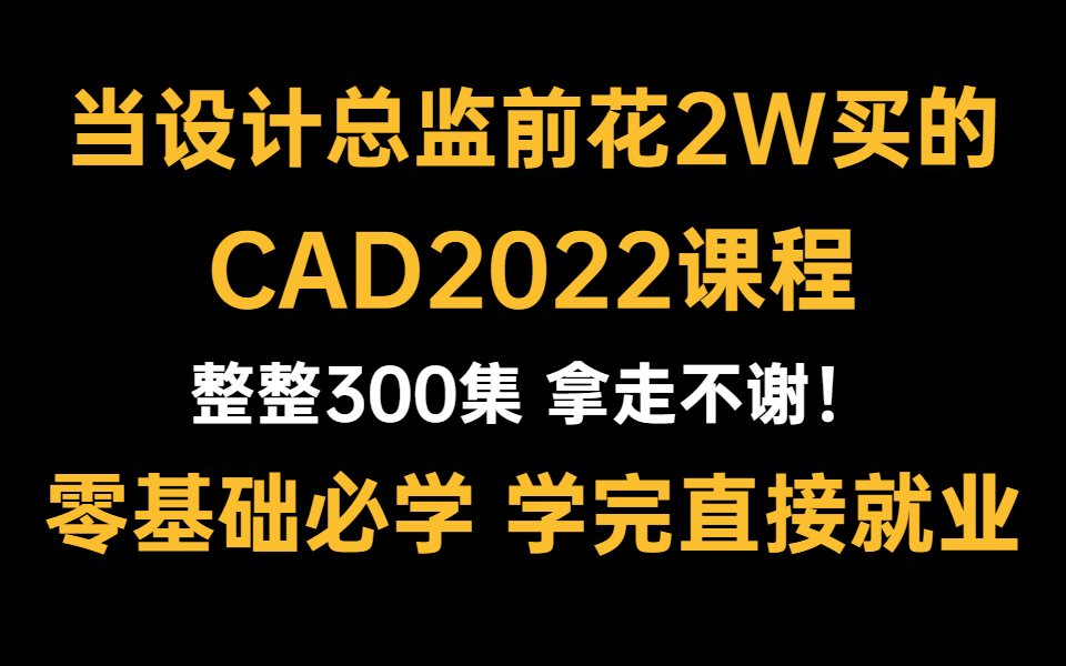 B站最完整的CAD2022室内设计教程从软件基础开始学!零基础必学,学...