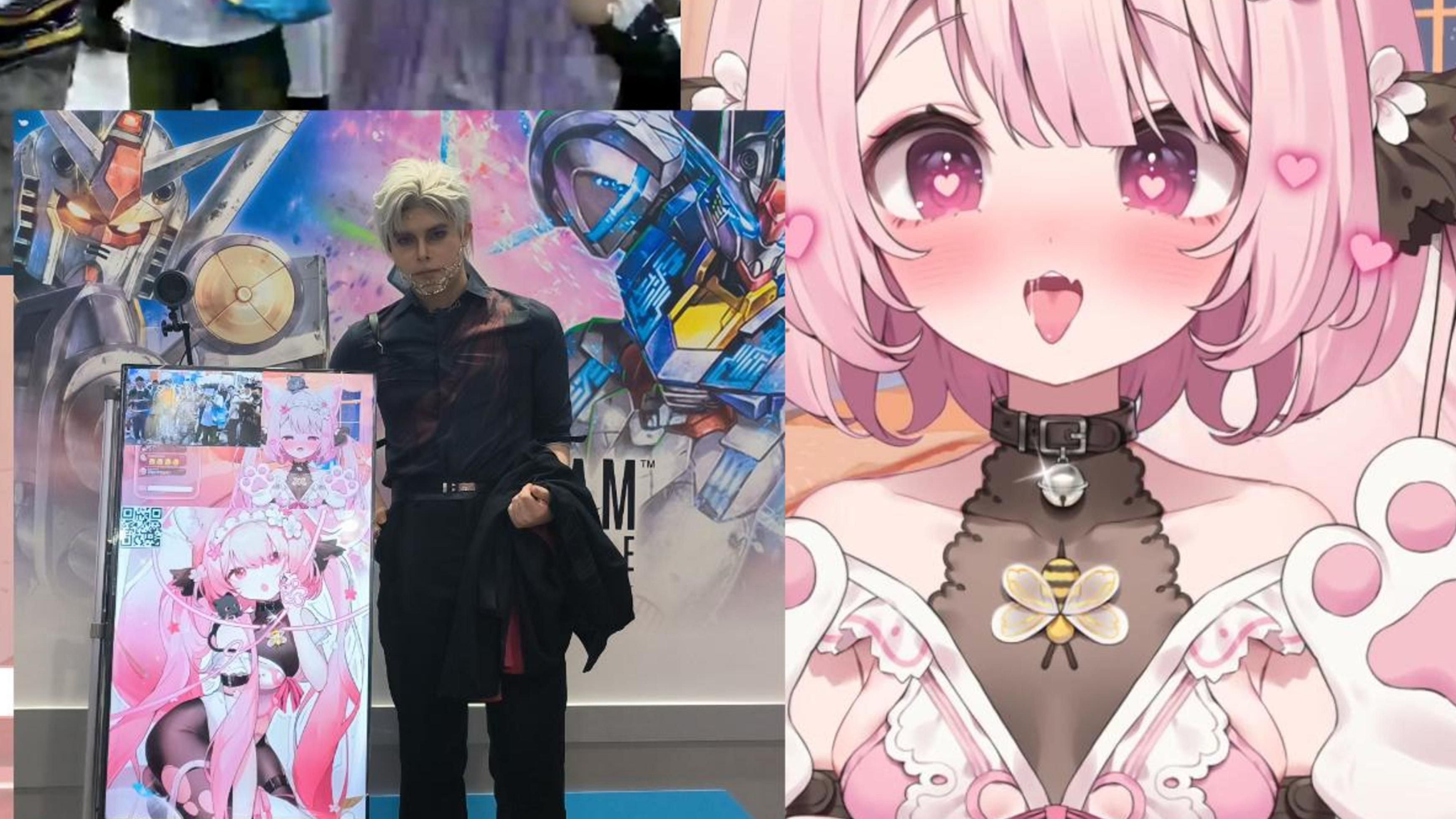 跨越次元!纸片人遇上3D乙游男主的话。【萤火虫漫展太有意思了!】