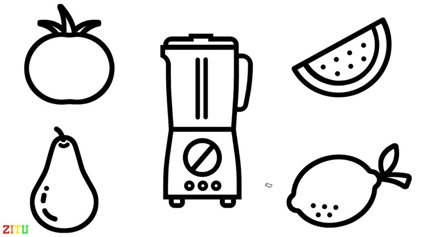 教小朋友画水果和榨汁机简笔画!儿童绘画教程!
