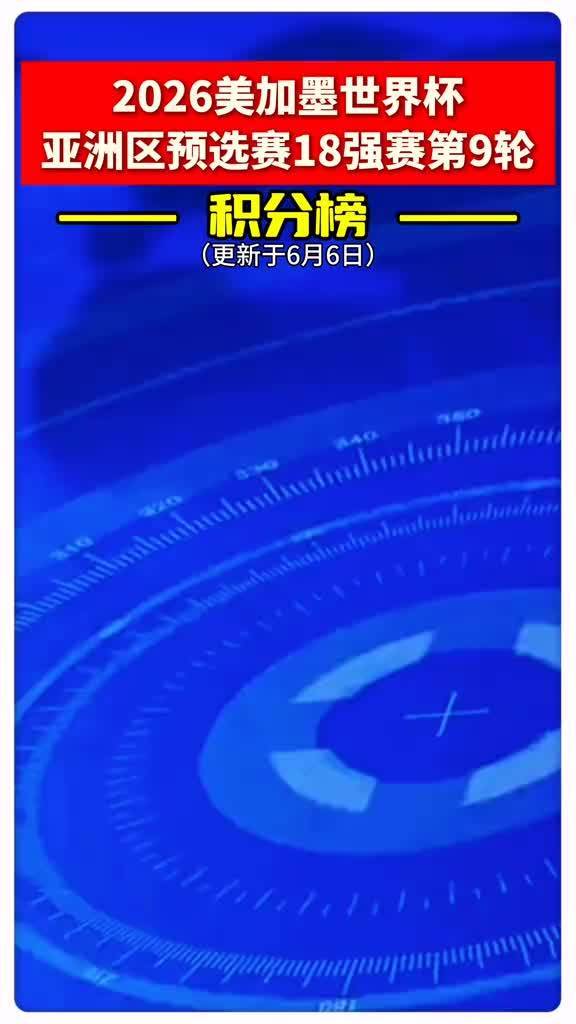 2026美加墨世界杯亚洲区预选赛18强赛第9轮积分榜