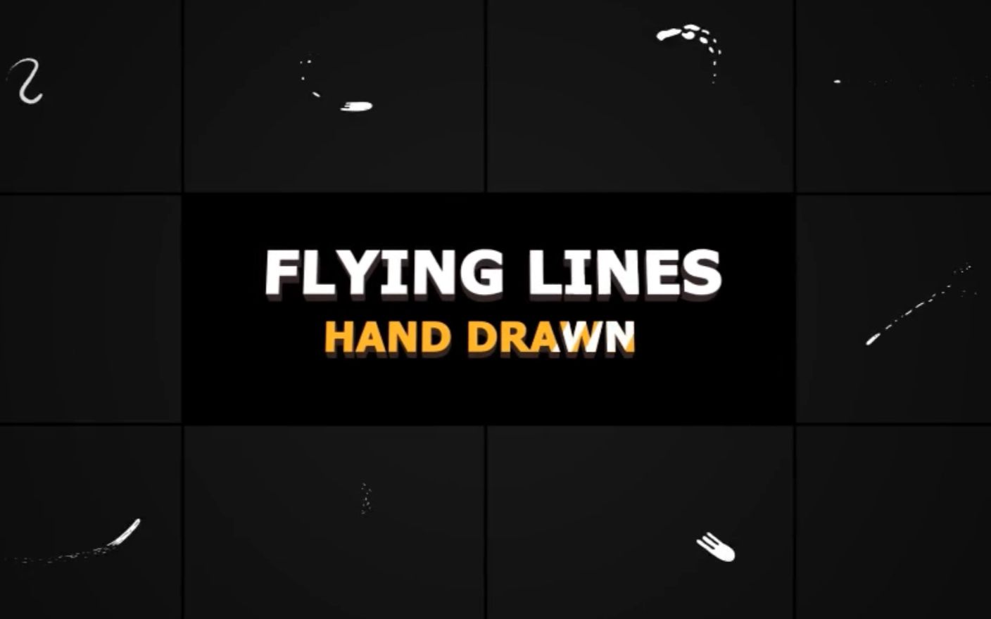 【Pr模板】手绘飞线娱乐卡通可爱综艺文字装饰图案动画模板