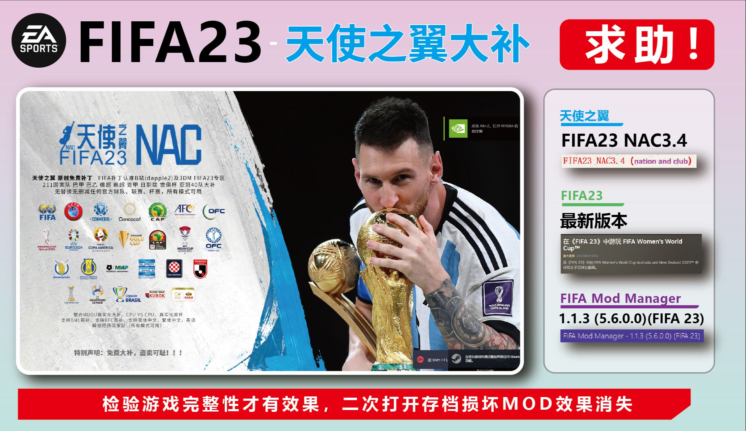 【天使之翼NAC3.4】FIFA23 无法使用补丁 求大神解答