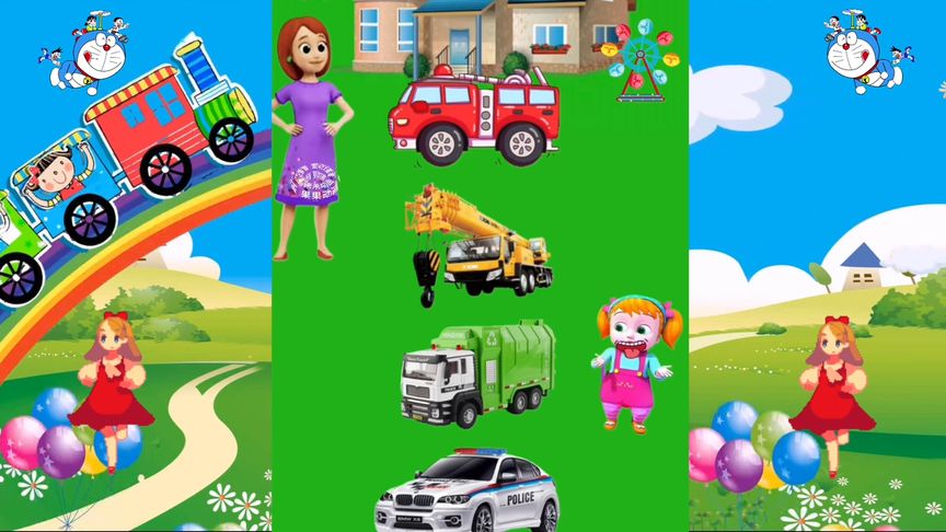 小朋友们你们认识这些工程车吗?#儿童动画 #小朋友都爱看